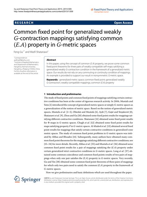 Pdf Common Fixed Point For Generalized Weakly G Contraction Mappings