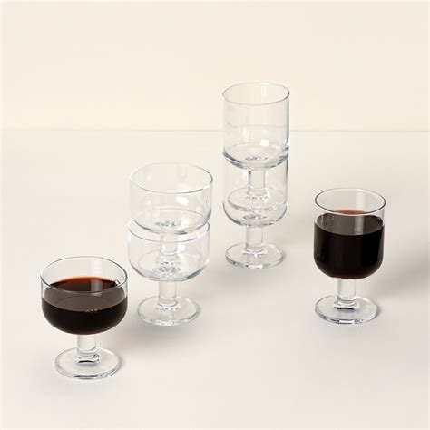 Uncommon Goods Stackable Wine Glasses Set Of 6 Stemware