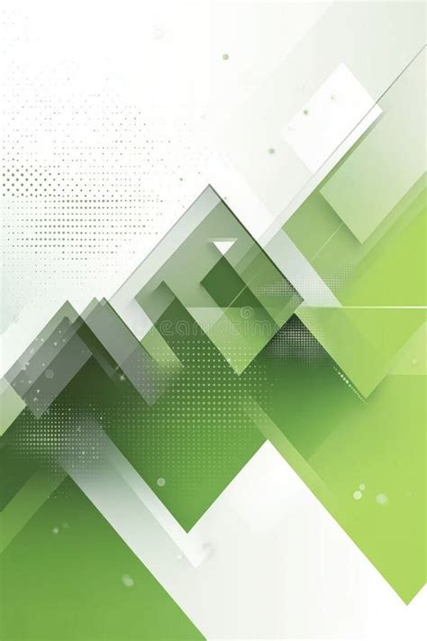 Abstract Geometric Patterns In Green And White Colors Creating Dynamic Visual Flow And Depth
