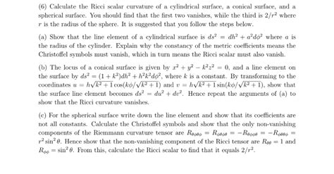 6 Calculate The Ricci Scalar Curvature Of A