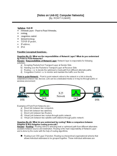 Notes On Computer Networks Unit 3 Pdf Router Computing Routing