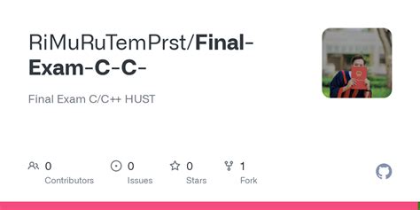 GitHub RiMuRuTemPrst Final Exam C C Final Exam C C HUST
