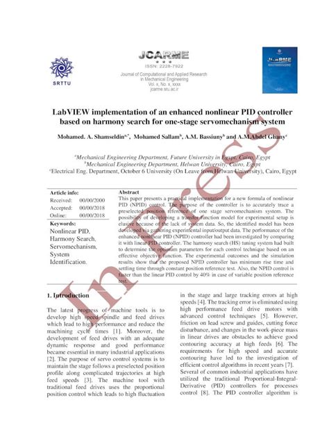Pdf Labview Implementation Of An Enhanced Nonlinear Pid Controller Jcarmesruacirarticle