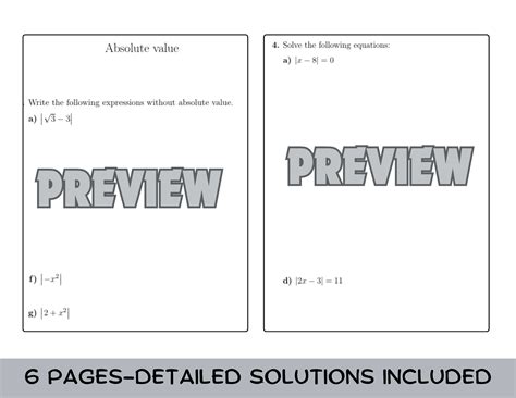 Absolute Value Harder Questions Worksheet With Solutions Teaching