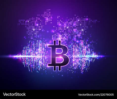 Vivid Bitcoin Mining Background Global Royalty Free Vector