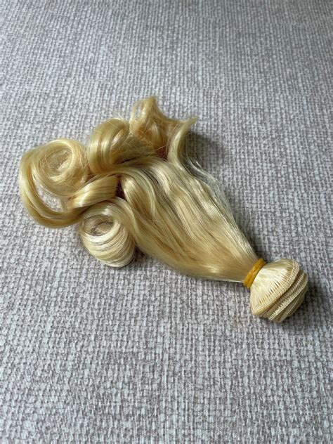 Cabelo De Boneca Sintético 15 Cm Loiro Elo7