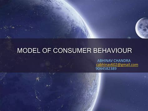 Model Of Consumer Behaviour PPTX