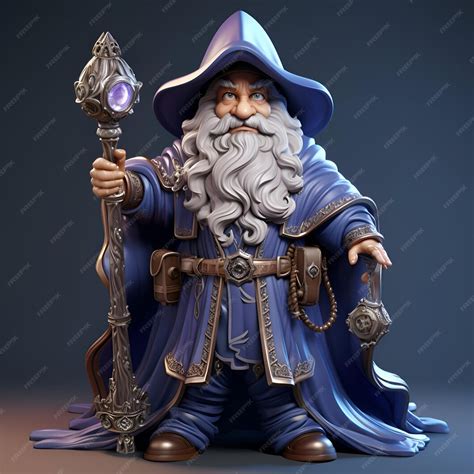 Иллюстрация мультфильма о волшебнике с волшебной палочкой и мечом Бесплатно Фото