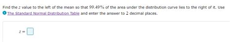 Solved Find The Z Value That Corresponds To The Given Area Chegg