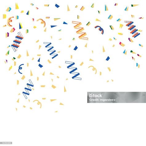 배경 파티 축 하 골드 색종이입니다 골드 반짝이 색종이 비행 벡터 배경 기념일에 대한 스톡 벡터 아트 및 기타 이미지 기념일 노랑 떨어짐 Istock