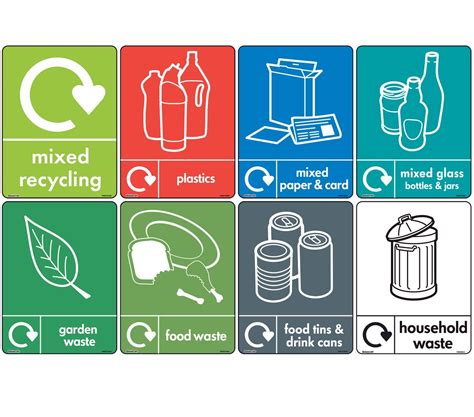 Recycle Bin Stickers Recycling Bin Stickers 4 Pack Trash Can Labels