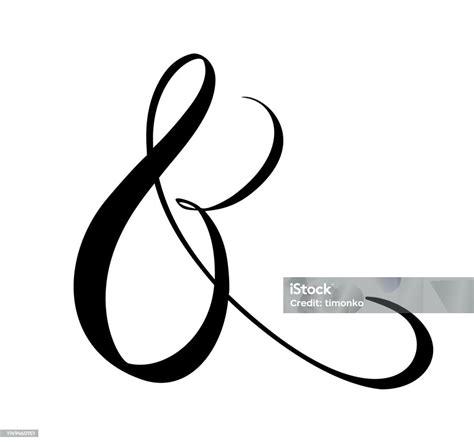 사용자 정의 장식 앰퍼샌드 흰색 절연 손으로 쓴 서 예 벡터 일러스트 레이 션 청첩장 카드 배너 사진 오버레이에 대 한 좋은 개체 그룹에 대한 스톡 벡터 아트 및 기타