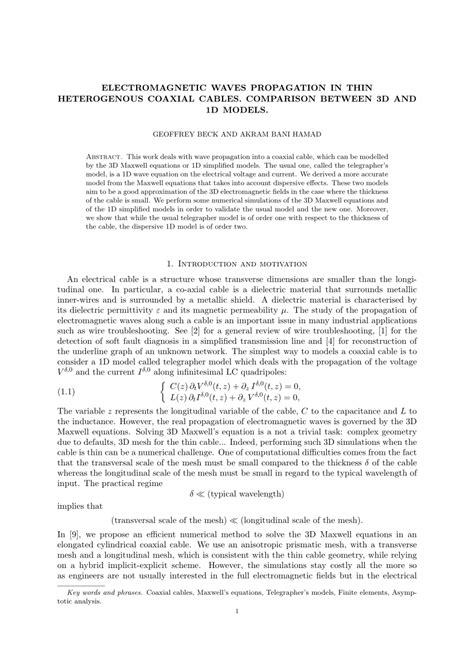 Pdf Electromagnetic Waves Propagation In Thin Heterogenous Coaxial