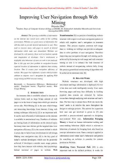 Pdf Improving User Navigation Through Web Mining