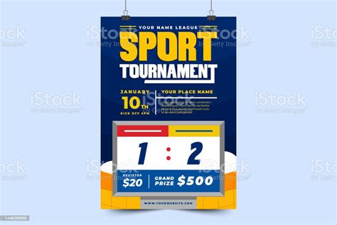 축구 토너먼트 스포츠 이벤트 포스터 또는 전단지 디자인 템플릿 간단하고 우아한 디자인 건축물에 대한 스톡 벡터 아트 및 기타 이미지 건축물 경기 스포츠 경쟁 Istock
