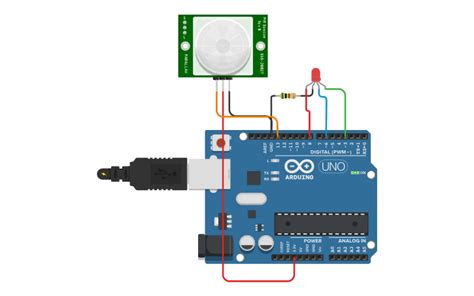 Circuit Design Arduino Sensor Gerak Azzahra Tinkercad