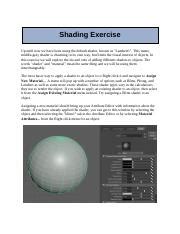 Shading Exercise Pdf Shading Exercise Up Until Now We Have Been Using The Default Shader Known