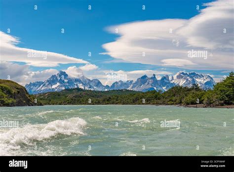 Serrano River With Torres And Cuernos Del Paine Peaks Torres Del Paine