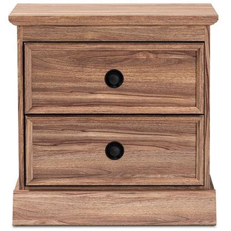 Ryker Modern And Contemporary Oak Finished 2 Drawer Wood Nightstand