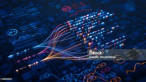 Ai Powers Big Data Analysis And Automation Workflows Showcasing Neural Networks And Data Streams