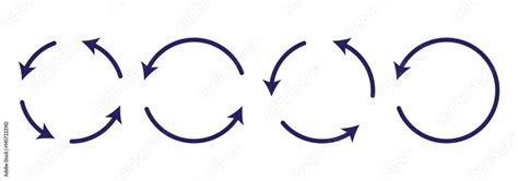Circle Arrow Icon Set Symbol Of Reload Refresh Loading Recycle And Repeat Interconnecting