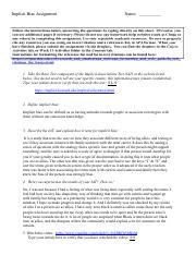 Implicit Bias Assignment Pdf Implicit Bias Assignment Name Take The Race Test Component Of