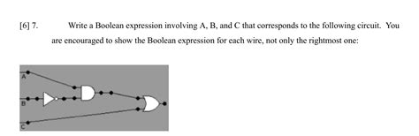 Solved Write A Boolean Expression Involving A B And Chegg Com