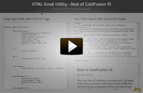 Best Of Coldfusion 10 Contest Entry Html Email Utility