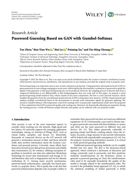 Pdf Password Guessing Based On Gan With Gumbel Softmax
