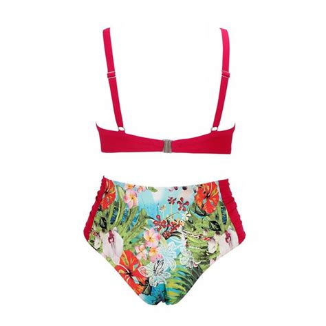 Biquíni Plus Size Com Bojo Flor Tropical Rosa Dechelles
