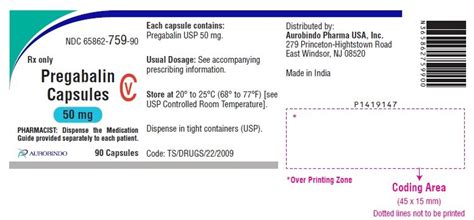 Pregabalin Capsules Package Insert Prescribing Info