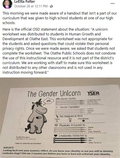 Olathe School Officials We Dont Condone Gender Worksheet Kansas