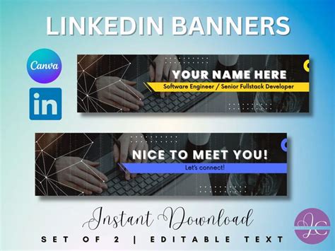 Linkedin Banner Template For Software Engineer Linkedin Cover Background Senior Developer