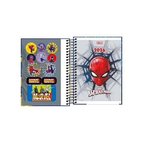 Agenda Espiral Spider Man 2026 Capa 2 Tilibra 347876 Papelaria Jambo