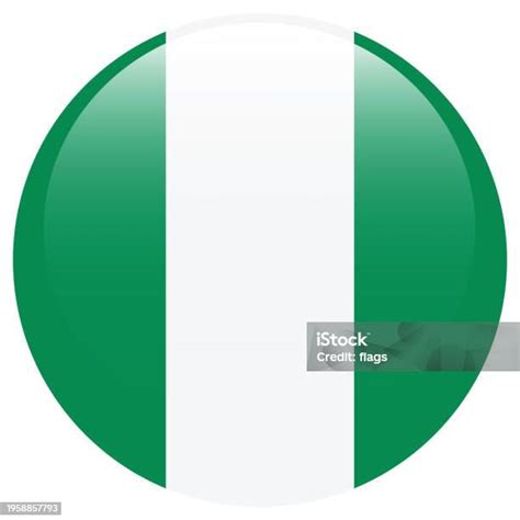 나이지리아 국기입니다 플래그 아이콘입니다 표준 색상 원 아이콘 플래그입니다 3d 일러스트레이션입니다 컴퓨터 일러스트레이션 디지털 일러스트레이션 벡터 일러스트 레이 션입니다