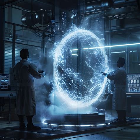 Quantum Teleportation Experiment In Scientists Lab Premium Ai Generated Image