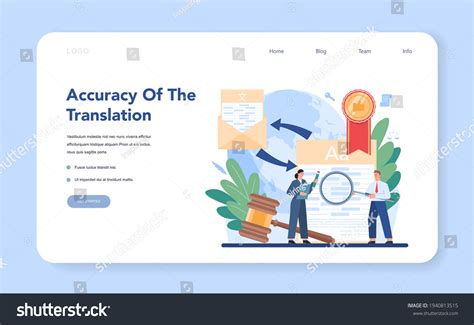 Certification Translation Web Banner Landing Page Stock Vector Royalty