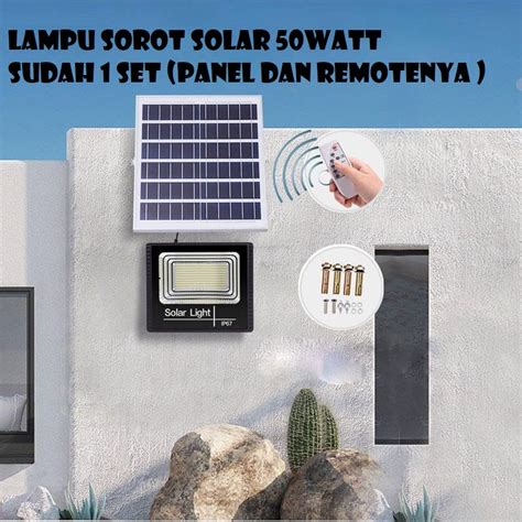 Jual Lampu Sorot Solar Cell Led Tenaga Surya Lampu Tenaga Matahari Lampu Sorot W W Outdoor