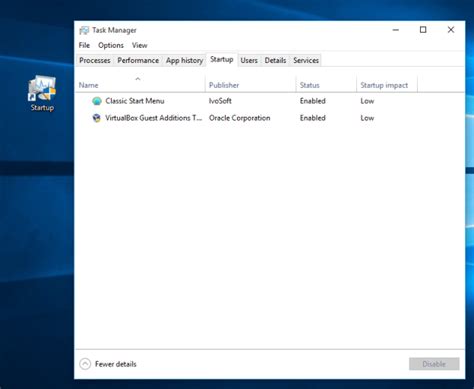 Create A Shortcut To Manage Startup Apps In Windows 10