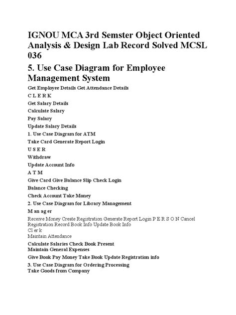 Ignou Mca 3rd Semster Object Oriented Analysis Pdf Personal