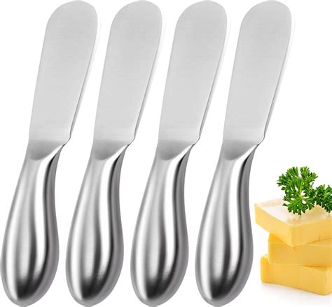 Mlurcu Butter Knives 4 Pieces Stainless Steel Cheese