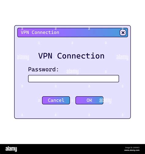 Vpn Connection Window With Gradient Registration Panel In Old Style Stock Vector Image And Art