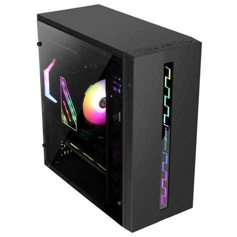 Abkoncore L800 V1 Front Rgb Spectrum Led Bar 1x Rear Sp120 Rgb Fan Tempered Glass Mid Tower Case