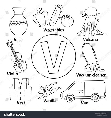 Letter V Coloring Sheet