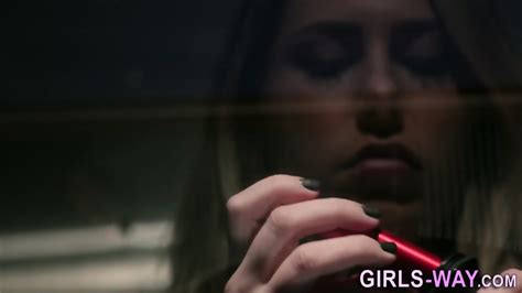 Busty Blonde Rubs Pussy