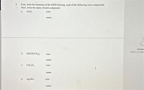 First Write The Formulas Of The IONS Forming Each Chegg Com