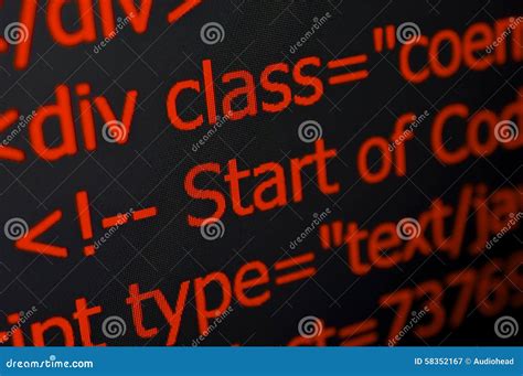 Web Code Stock Image Image Of Screen Site Computer 58352167