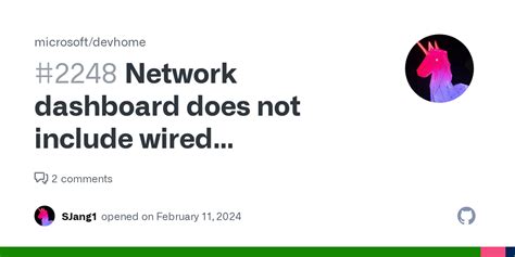 Network Dashboard Does Not Include Wired Connection · Issue 2248