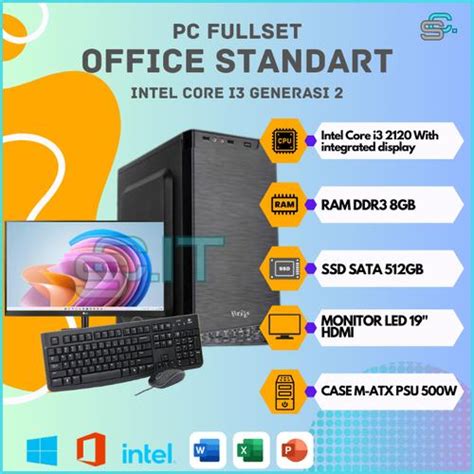 Jual Pc Rakitan Komputer Lengkap Siap Pakai Intel Core I3 Ram 8gb Ssd