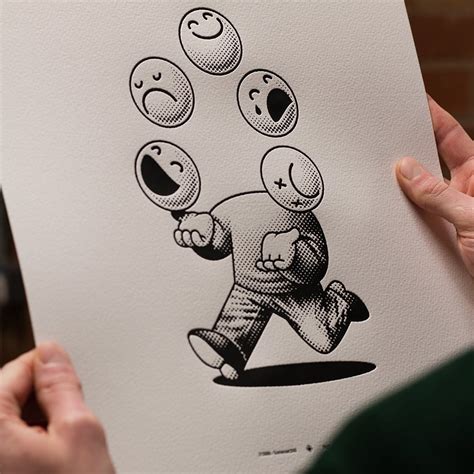 Mood Juggler 12x12 Letterpress Print Jimibiscuits